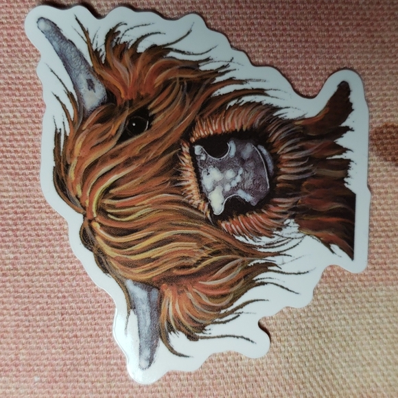Office | Q Highland Cow Sticker Western Farmhouse Decor Highland Cattle ...